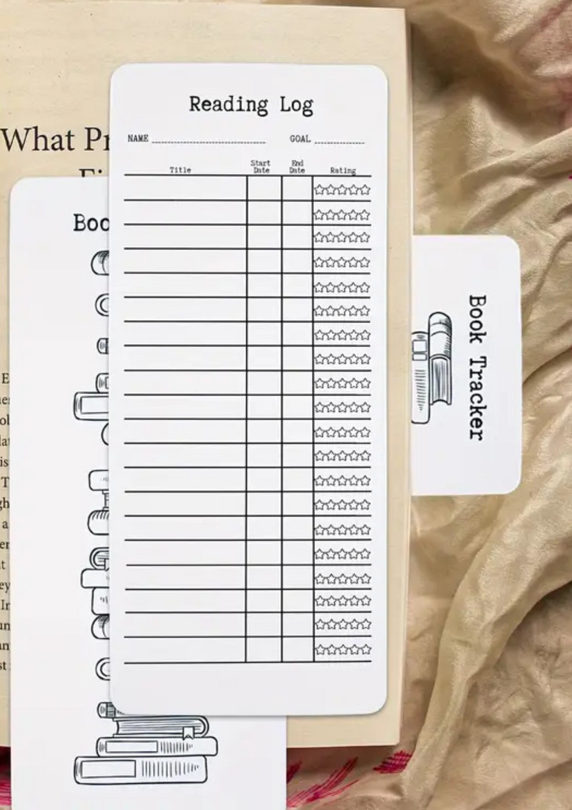 Reading Log & Book Tracker Bookmarks – Trilogyofromance